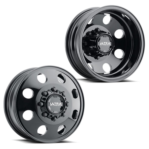 16x6 Ultra 002BK Modular Black PRE-11 GM PRE-19 DODGE DUALLY Wheels 8x ...