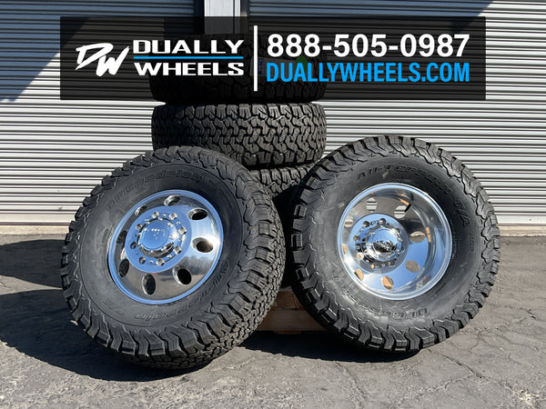 20x8.25 Ion 167 Polished PRE-11 GM PRE-19 DODGE DUALLY Wheels 8x6.5 Se ...