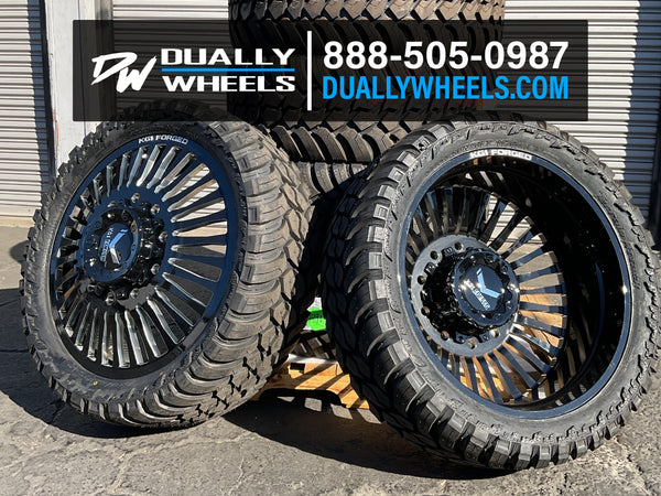 22x8.25 KG1 Forged KD051 Vegas Gloss Black Premium Milled FORD F-450/F ...
