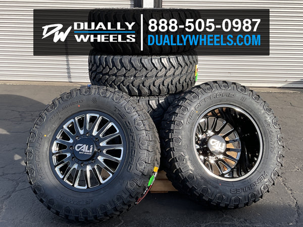 20x8.25 CALI Summit 9110D Black/Milled 99-04 FORD Dually Wheels 8x170