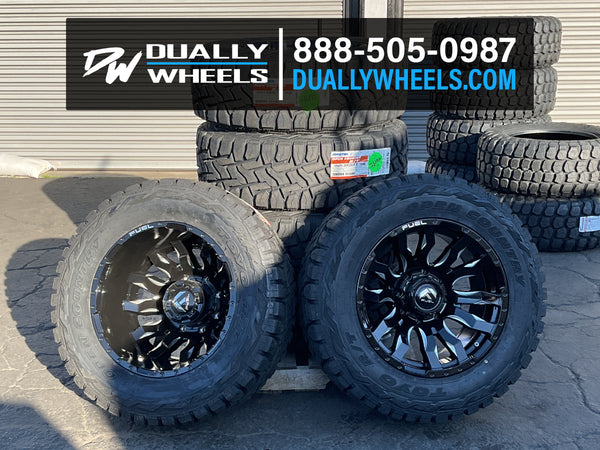 20x10 Fuel D673 Blitz Gloss Black Milled 11-UP GM DUALLY SUPER SINGLE ...