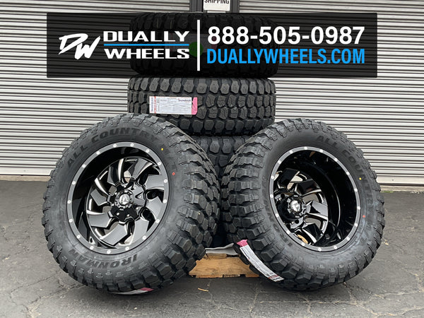 20x9 Fuel D574 Cleaver Gloss Black Milled 11-UP GM DUALLY SUPER SINGLE ...