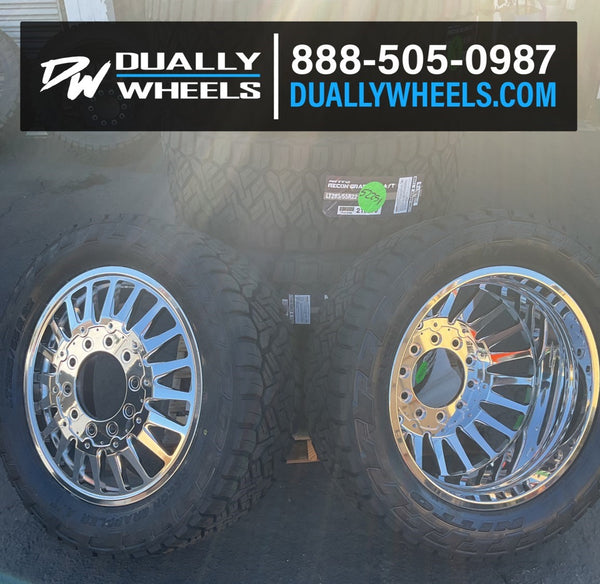 22x8.25 DDC The Spoke Polished 05-UP FORD 19-UP DODGE FORGED DUALLY Wh ...