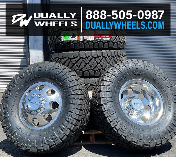 17x6 American Racing AR204 Baja Polished PRE-11 GM PRE-19 DODGE DUALLY ...