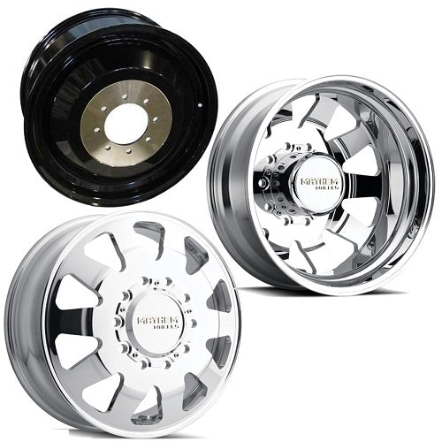 22x8.25 Mayhem 8181 Challenger Polished DUALLY Wheels (No Caps) 10x225 ...
