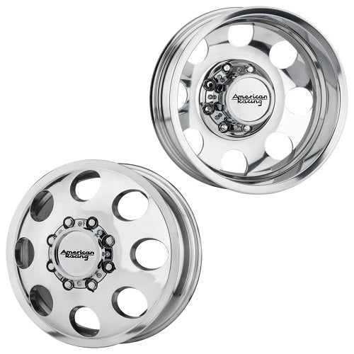 17x6 American Racing AR204 Baja Polished PRE-11 GM PRE-19 DODGE DUALLY ...