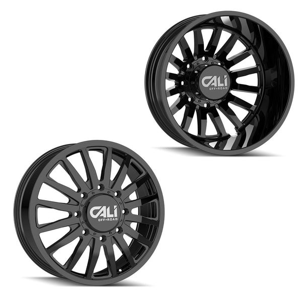 22x8.25 CALI Summit 9110D Gloss Black 05-UP FORD 19-UP DODGE DUALLY Wh ...