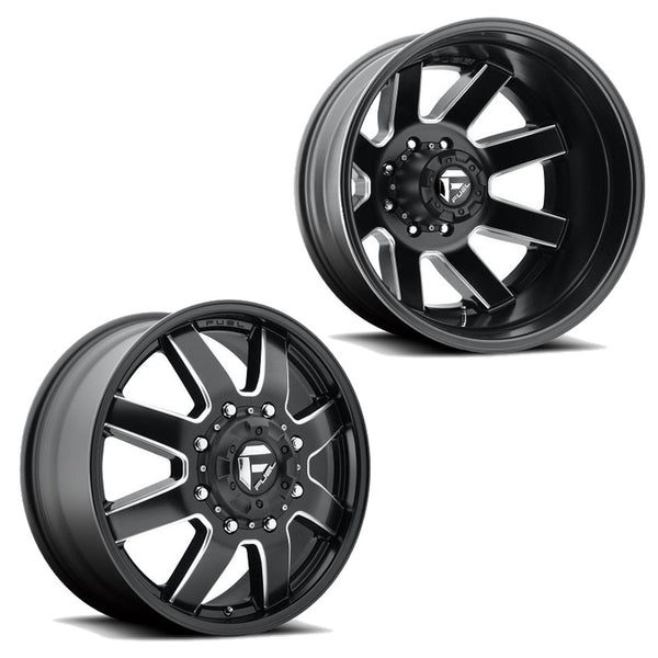 20x8.25 D538 Fuel Maverick Blk Milled PRE-19 DODGE DUALLY Wheels 8x6.5 ...