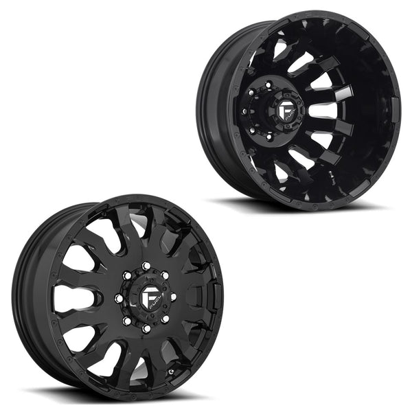 20x8.25 D675 Fuel Blitz Blk 05-UP FORD 19-UP DODGE DUALLY Wheels 8x200 ...