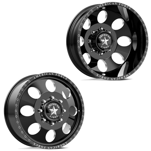 20x8.25 American Force DB01 Radial Gloss Black Milled FORD/DODGE DUALL ...