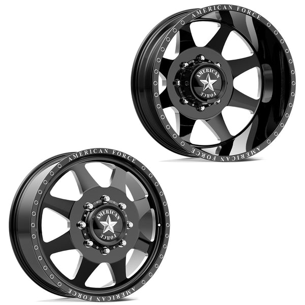 20x8.25 American Force DB02 Monument Gloss Black Milled 11-UP GM DUALL ...