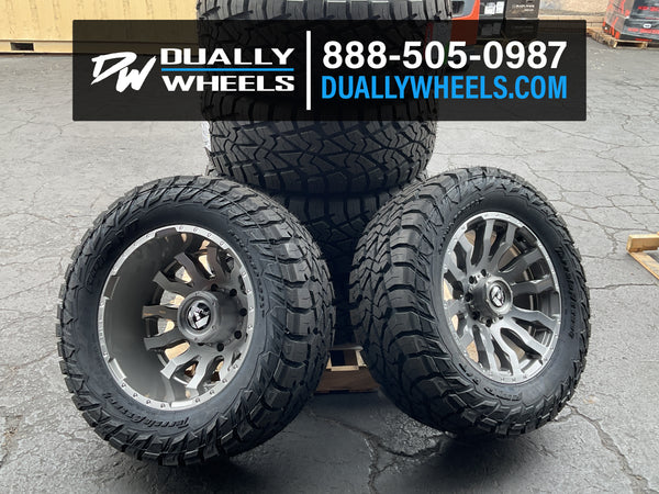 20x9 Fuel D693 Blitz Brushed Gunmetal 11-UP GM DUALLY SUPER SINGLE Whe ...