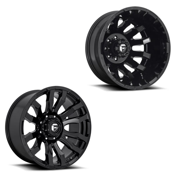 20x10 Fuel D675 Blitz Gloss Black 11-UP GM DUALLY SUPER SINGLE Wheels ...