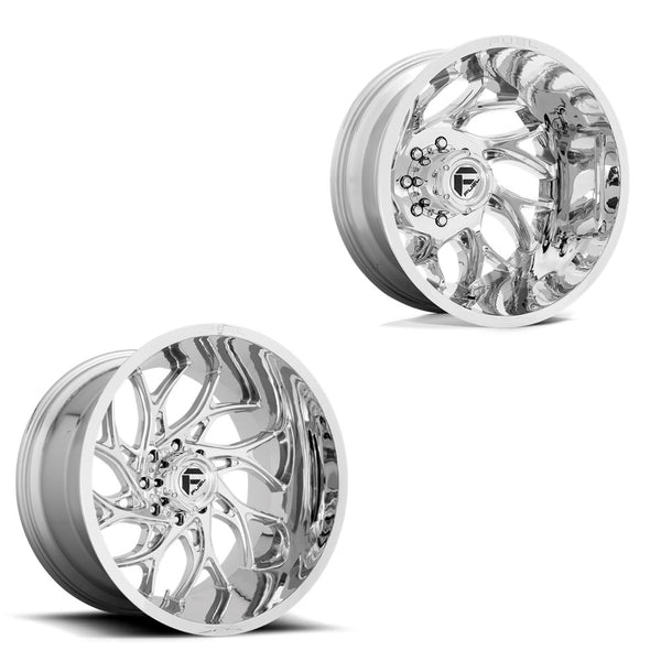 22x12 Fuel D740 Runner Chrome 11-UP GM DUALLY SUPER SINGLE Wheels 8 Lu ...