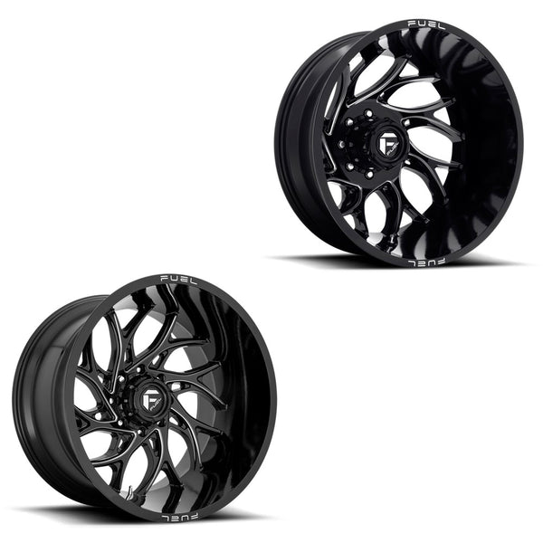 20x10 Fuel D741 Runner Gloss Black Milled PRE-19 DODGE DUALLY SUPER SI ...