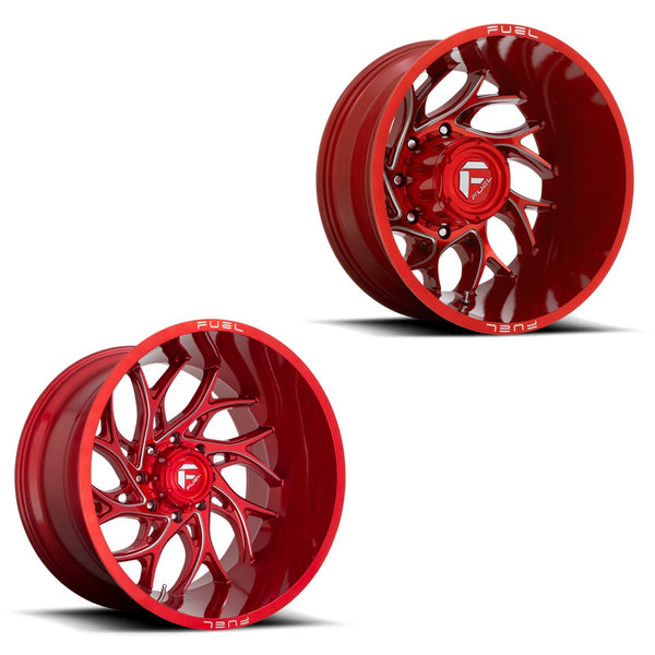 22x10 Fuel D742 Runner Candy Red Milled 11-UP GM DUALLY SUPER SINGLE W ...
