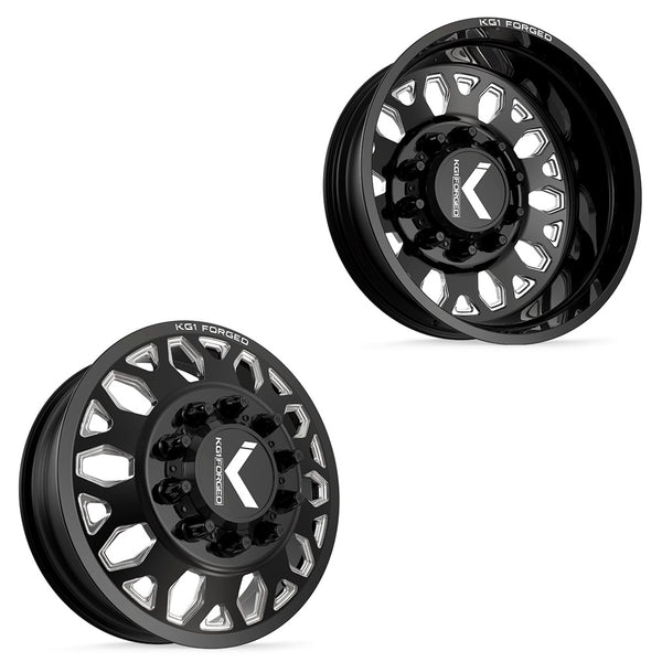 24x8.25 KG1 Forged KD002 Honor Gloss Black Milled FORD F-450/F-550 DOD ...