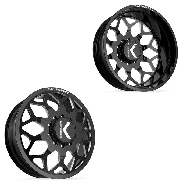 24x8.25 KG1 Forged KD016 Luxor Gloss Black Premium Milled PRE-11 GM PR ...