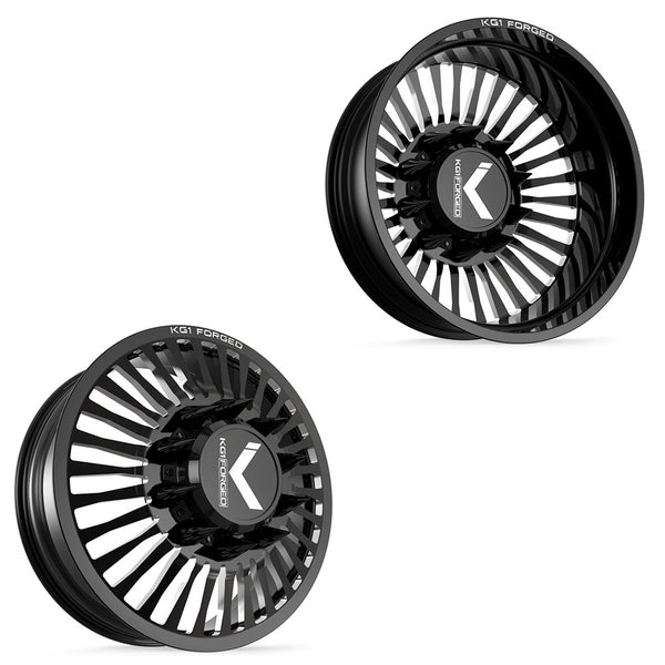 22x8.25 KG1 Forged KD051 Vegas Gloss Black Premium Milled FORD F-450/F ...