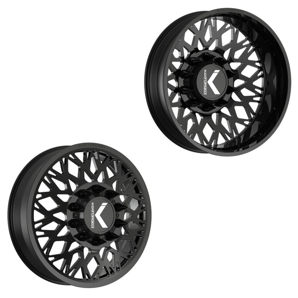 22x8.25 KG1 Forged KD056 Elevate Gloss Black FORD/DODGE DUALLY Wheels ...