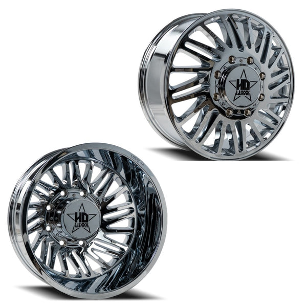 20x8.25 Luxxx LHD19 Chrome 05-UP FORD 19-UP DODGE DUALLY Wheels 8x200 ...
